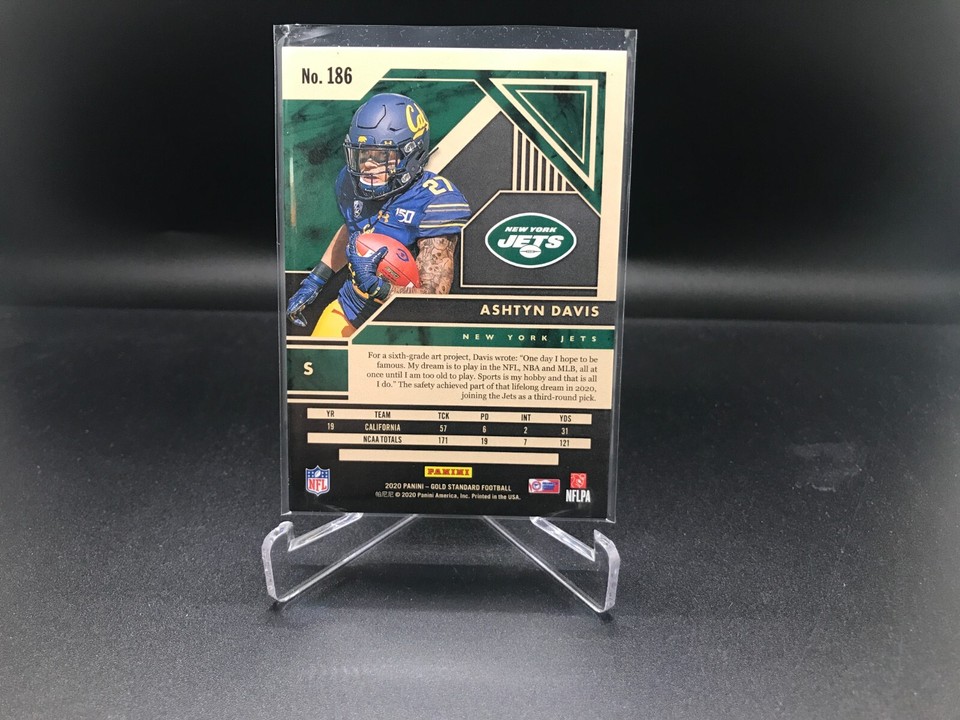 Ashtyn Davis 2020 Panini Gold Standard #186 /99 New York Jets RC Rookie ...