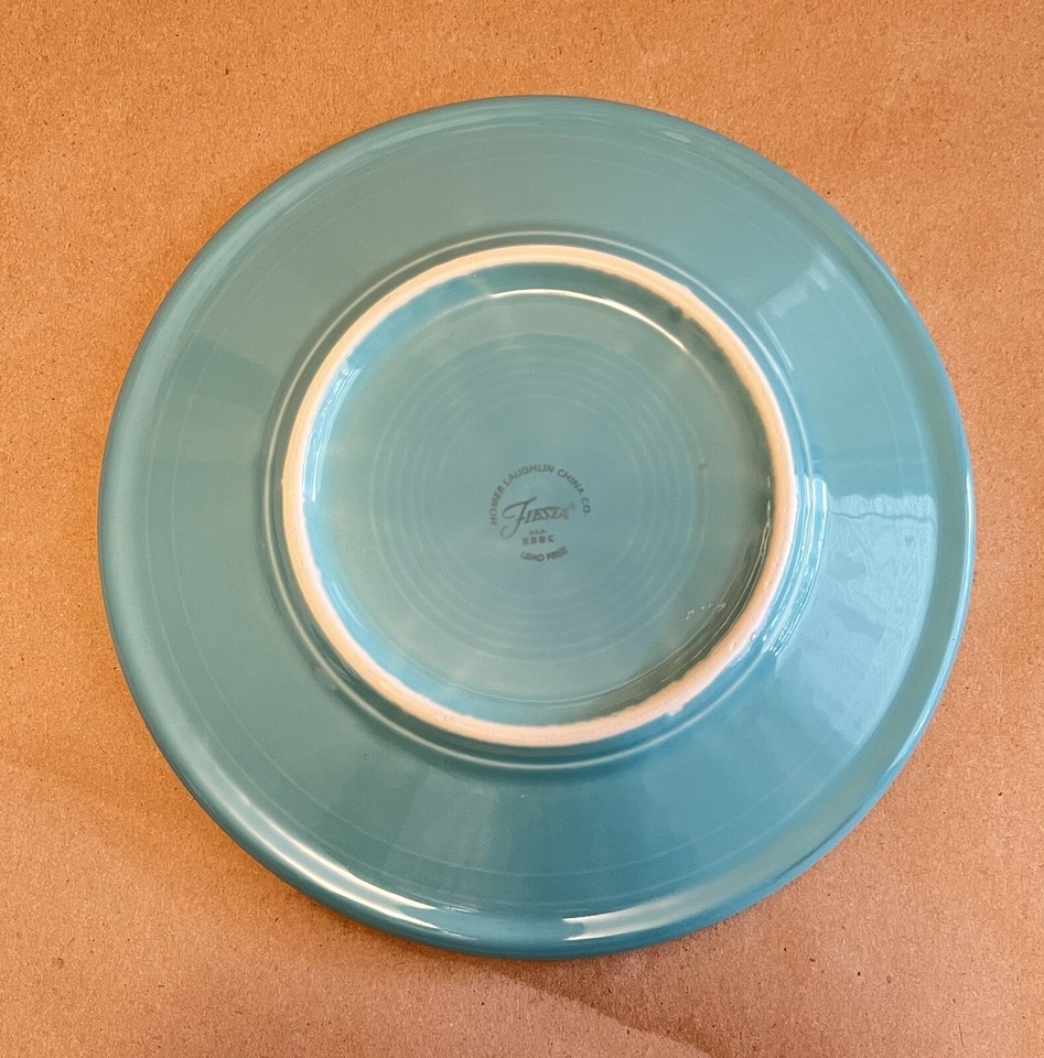 Fiestaware Turquoise Monogram “P” 9” Luncheon Plate. Retired, Exclusive ...