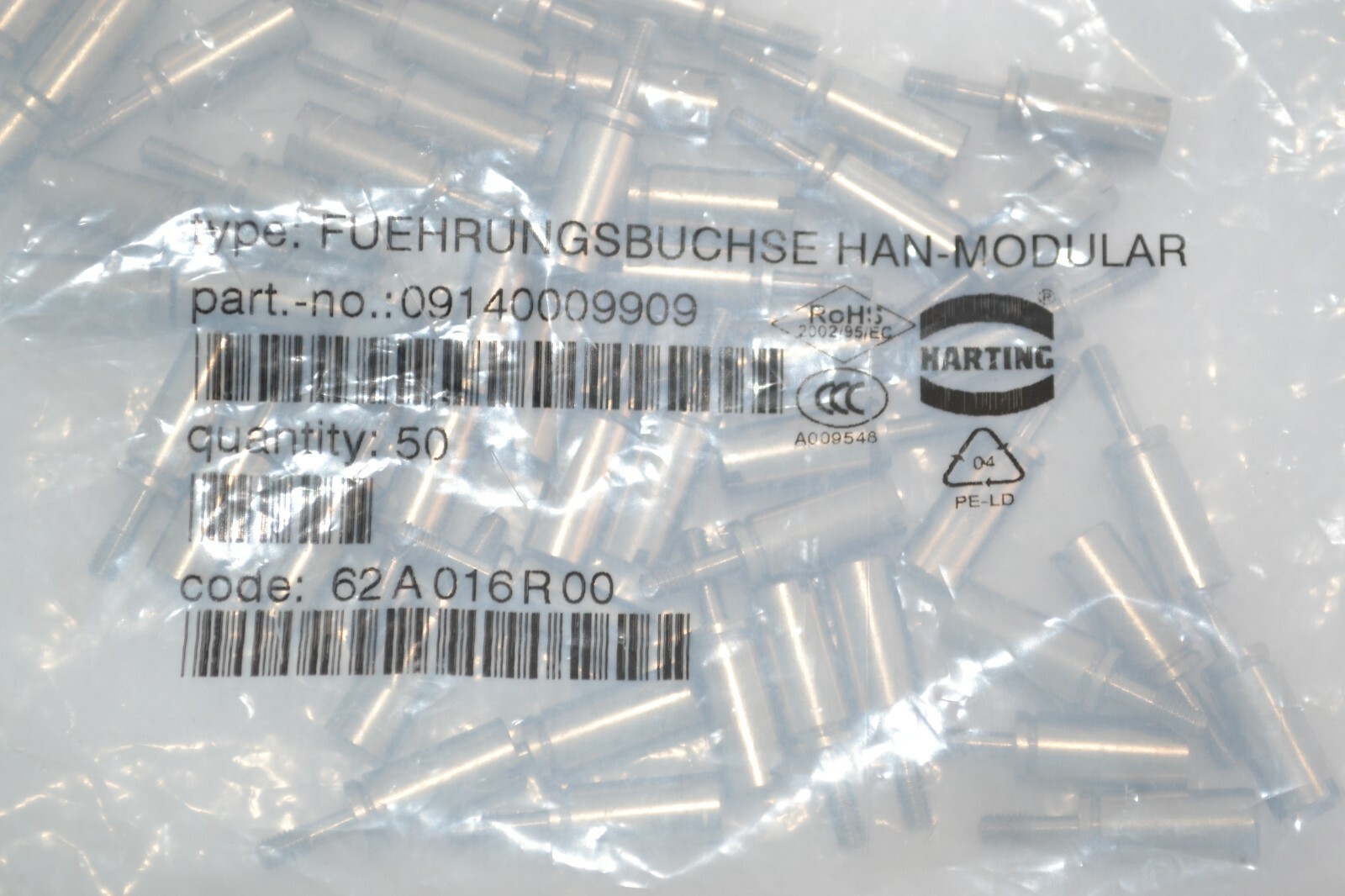 HARTING 09140009909 Fuehrungsbuchse Han-Modular 50 Pcs New | eBay