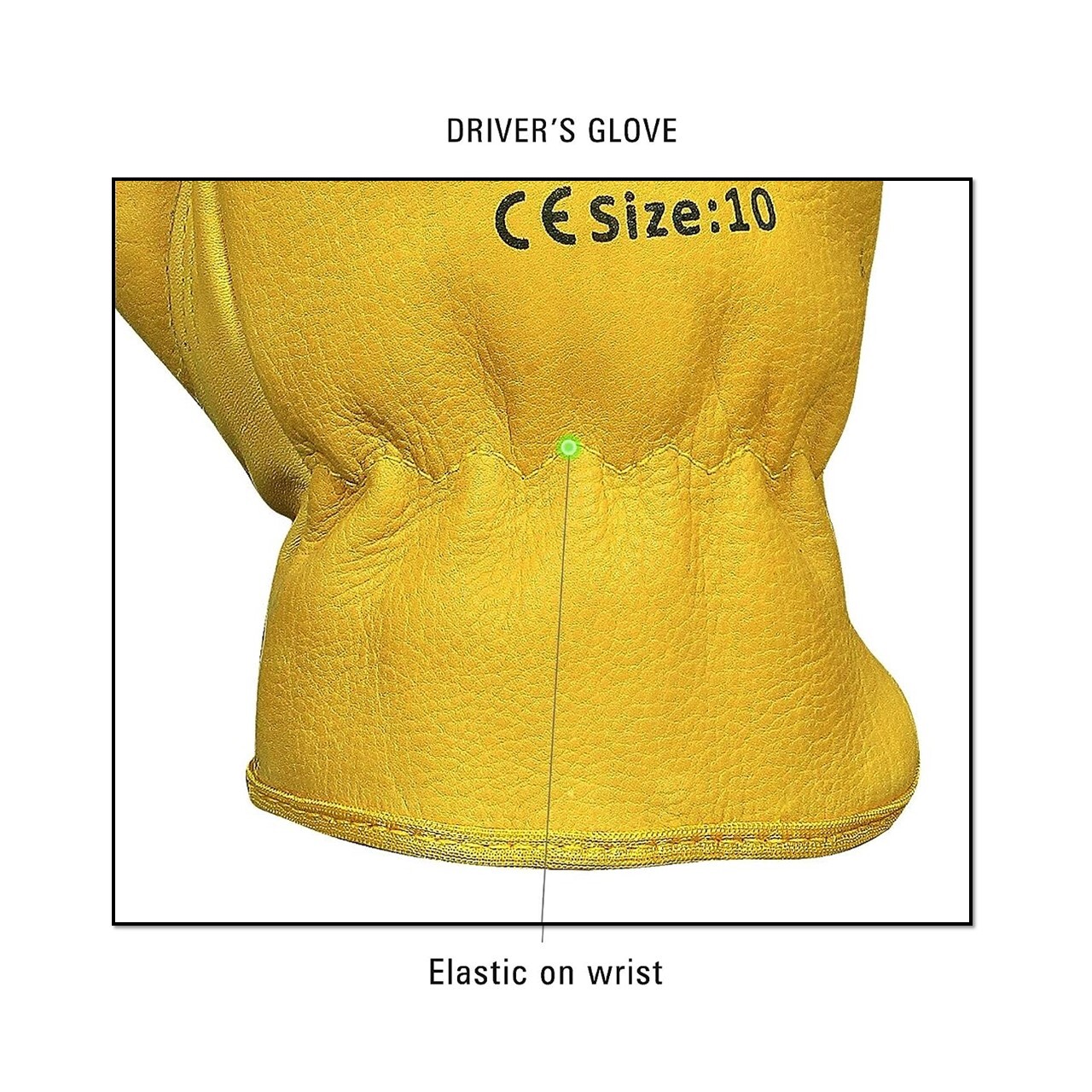 Premium Yellow Leather Driver Work Gloves Fleece Lined Lorry Truck ...