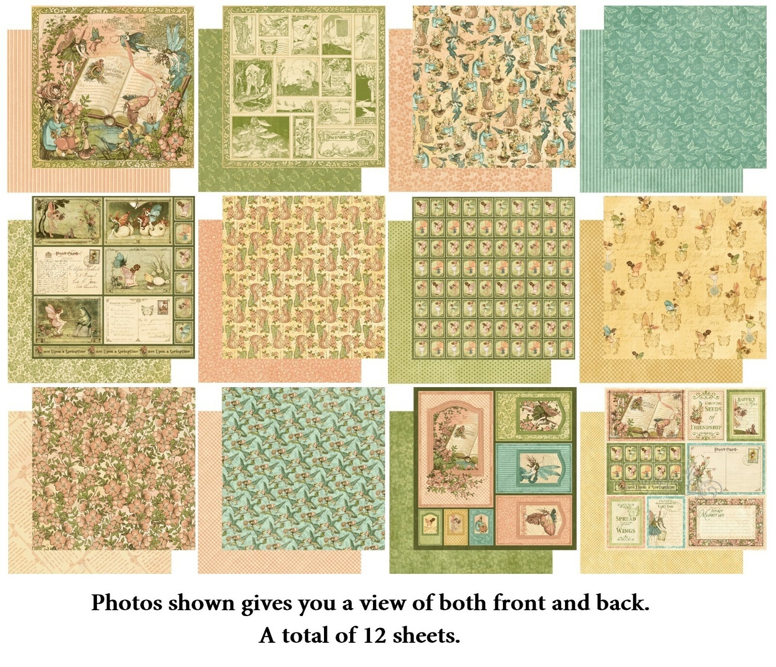 Graphic 45 Once Upon a Springtime 12 sheets 12x12 Paper | eBay