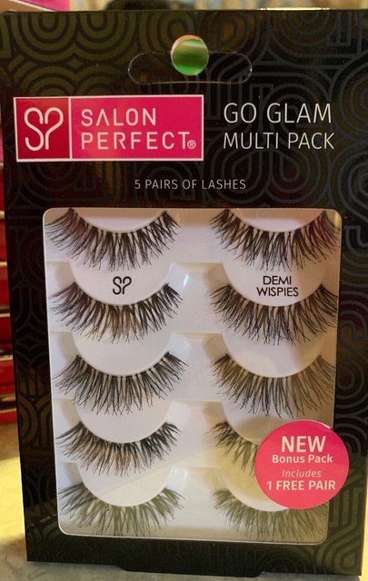 Salon Perfectly Glamorous Multi Pack Eyelashes Demi Wispies Black 4 PR ...