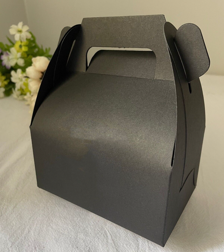 100x black paper boxes handle wedding birthday anniversary party ...