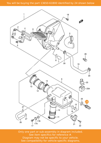 SUZUKI Sensor, Air Temp, 13650-61B00 OEM | eBay