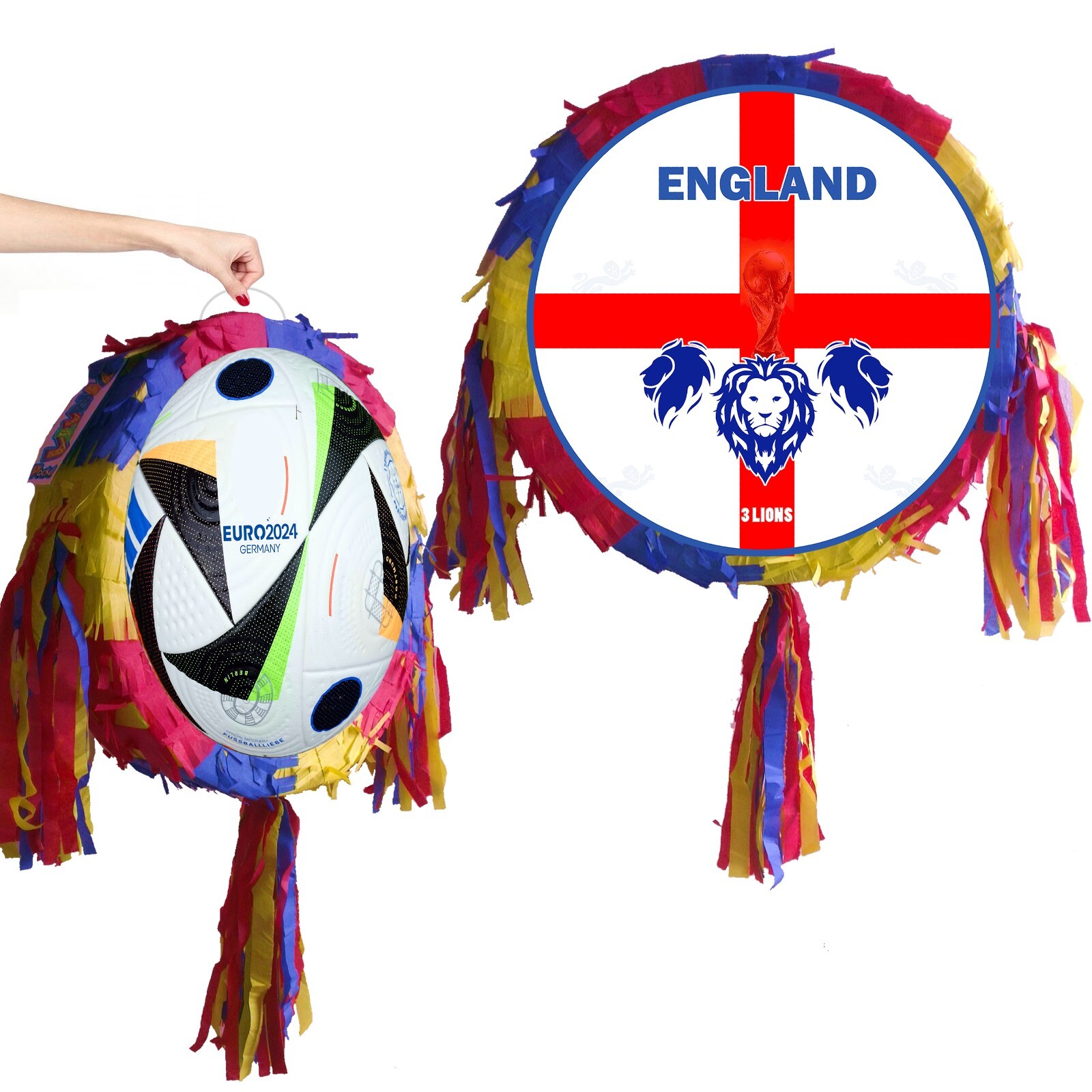 England Football Piñata Birthday Party Champions Soccer three lions ...