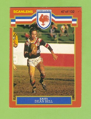 1986 EASTERN SUBURBS ROOSTERS RUGBY LEAGUE CARD #47 DEAN BELL | eBay ...