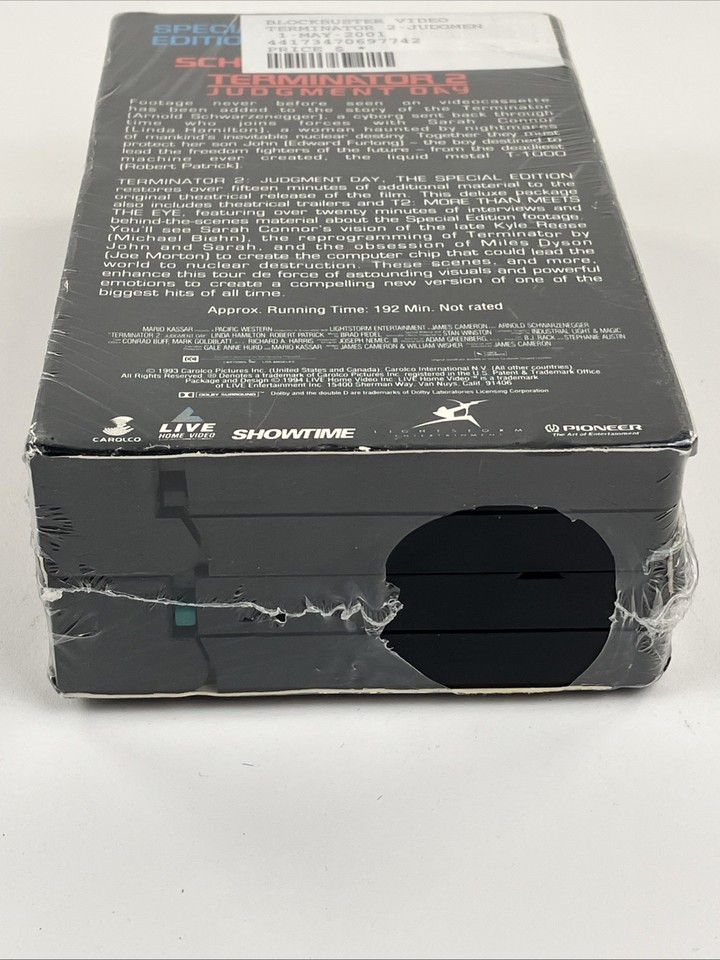 Terminator 2 Judgment Day Special Edition VHS Blockbuster Re-Seal ...