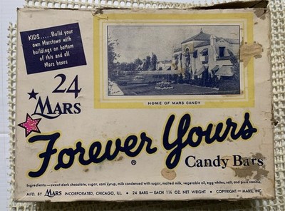 Vintage 1940s 24 Mars Forever Yours Candy Bars Display Box Marstown ...