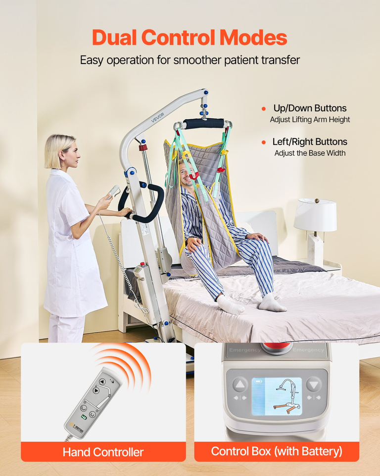 Electric Patient Lift Folding Patient Transfer Lift with U-Shaped Sling ...