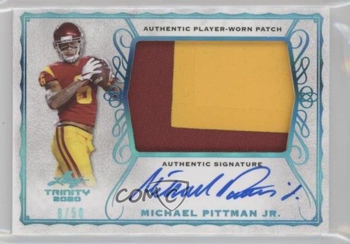 2020 Leaf Trinity Platinum Foil /50 Michael Pittman Jr RPA Rookie Patch ...