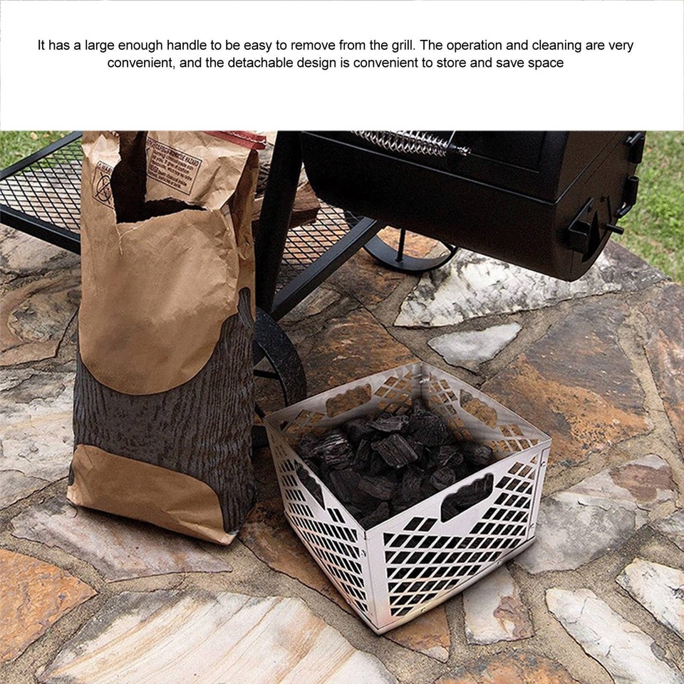 Charcoal Basket Detachable Design Portable Rugged Stainless Steel ...
