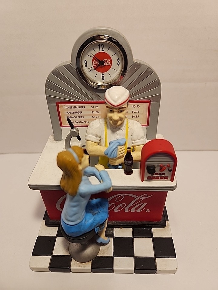 Vintage Coca-Cola Soda Jerk Clock 2002 Clock Is Working New Battery | eBay