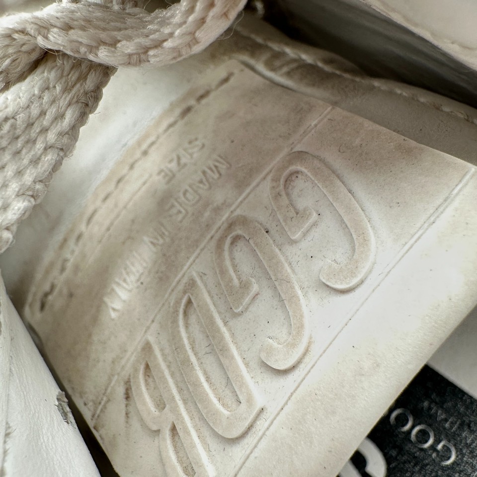 Golden Goose Pure Star White Sneakers with Leopard Heel Tab Womens Size ...