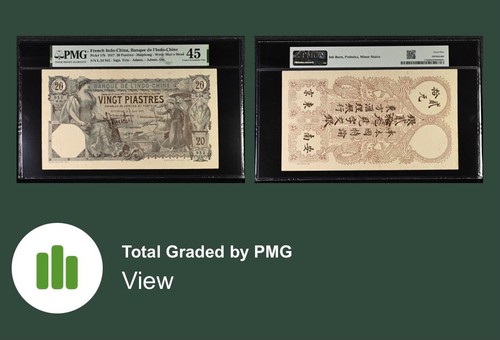 French Indochina 20 Piastres ''Hai Phong'' 1917 PMG45 Top | eBay