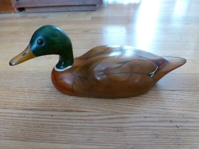 Vintage Gene Malin Signed Wooden Mallard Drake Duck 1987 | eBay