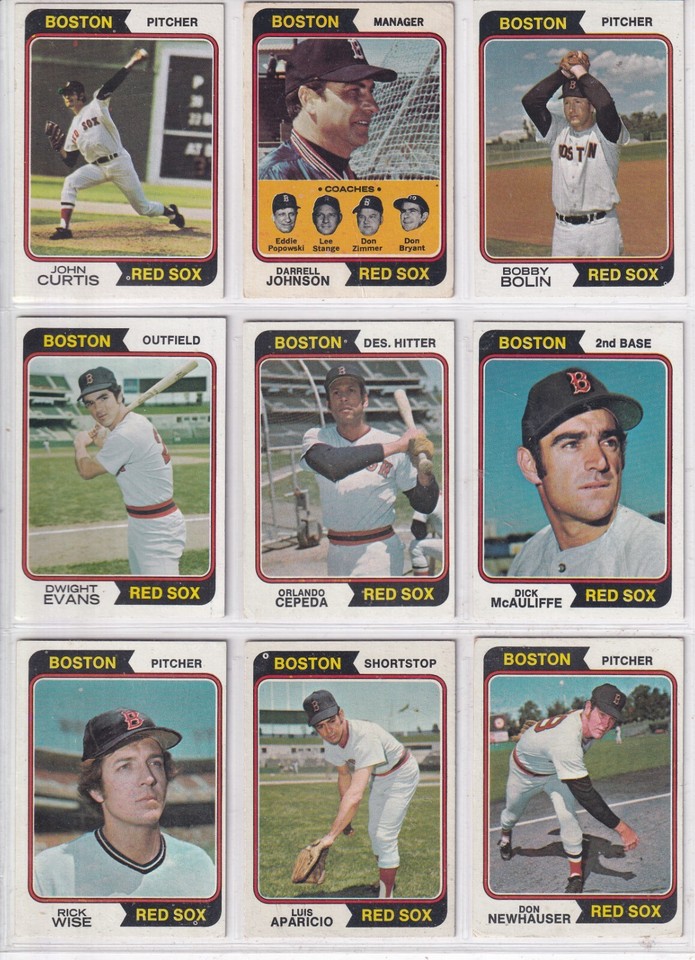 1974 Topps Boston Red Sox Team Set (30 Cards) Set B | eBay