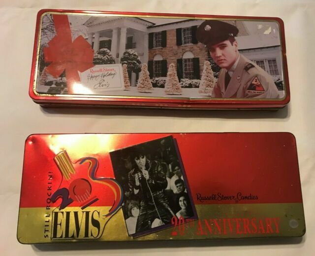 Elvis Presley Happy Holidays Russell Stover Candy Tin 1999 for sale ...