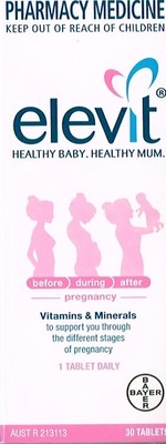 =>PRICE SMASH Elevit 30 Tablets 1 Month Supply, Pregnancy Multivitamins ...