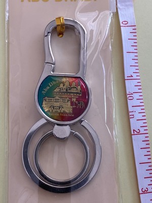 Abu Dhabi Keychain Grand Mosque & Emirates Palace Hotel Souvenir Metal ...