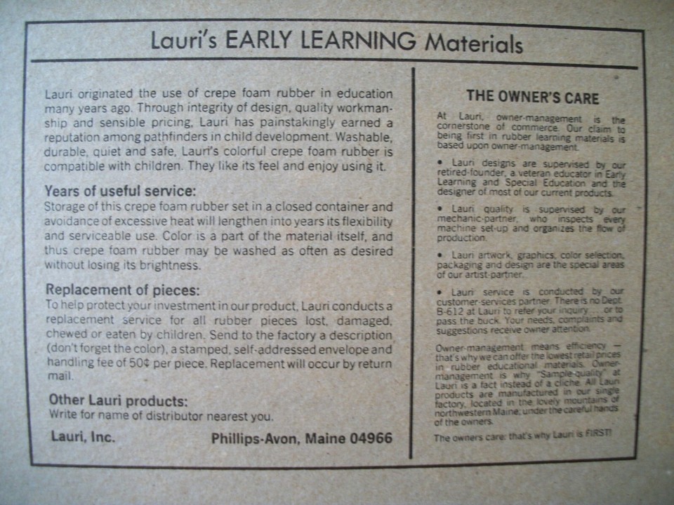 Vintage Lauri Crepe Rubber 3-D Parquetry Design And Puzzle Set #2211 ...