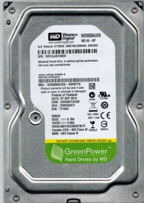 Western Digital WD5000AUDX-63H9TY0 500GB Dcm : DHRNHT2CHB WCC4J | eBay.de