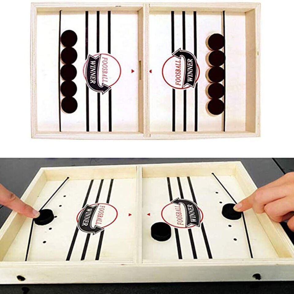 FOOSBALL Winner WHO IS THE WINNER GAME FAST SLING PUCK BOARD GAME TABLE ...