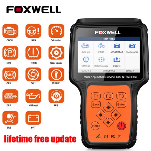 Foxwell NT650 Elite Car Active Test ABS SRS OBD2 Scanner Diagnostic ...