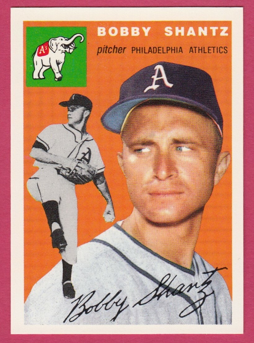 1954 Topps Archives #21 Bobby Shantz - Philadelphia Athletics | eBay
