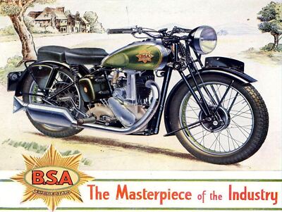 BSA MOTORCYCLES NOSTALG Retro Metal Tin Sign Poster Plaque Garage Wall ...