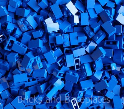 LEGO BRICKS 100 x BLUE 2x1 Pin From Brand New Sets Sent In a Sealed Bag ...