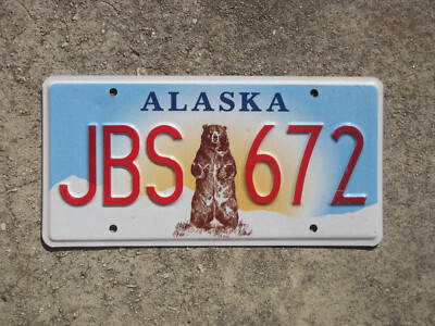 2017 Alaska Kodiak Bear License Plate Standing Grizzly JBS 672 AK ...