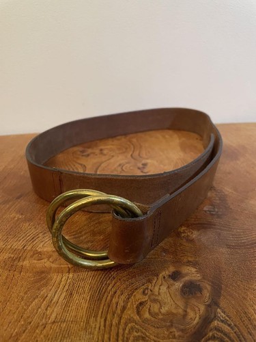 Vintage Leather Ring Belt Brass Buckle 40in Thick Durable Used | eBay