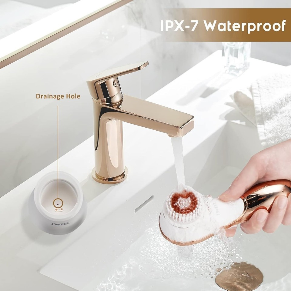 Luxury Electric Face Brush: 4 Brush Heads - Waterproof & Rechargeable ...