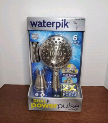 Waterpik ZZR-769ME Dual PowerPulse Massage 6-Spray Handheld Shower Head ...