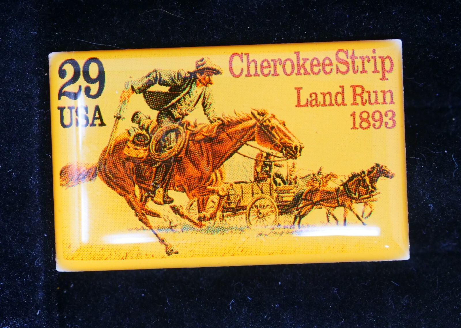 US Stamp Cherokee Strip 29 Cents Lapel Pin Includes Backing | eBay