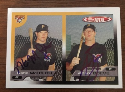 NATE MCLOUTH ADAM BOEVE 2005 TOPPS TOTAL DUAL AUTOGRAPHED SIGNED AUTO ...