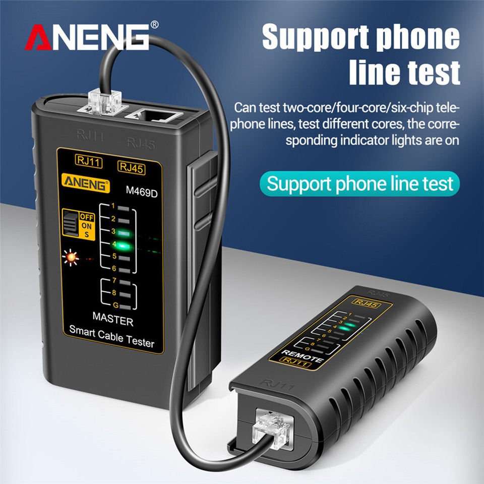 ANENG M469D Network Cable Tester RJ45 RJ11 LAN Telephone Line Tracker ...