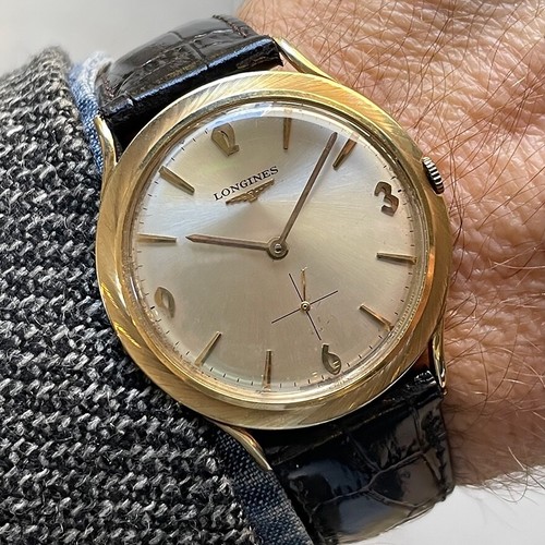 Longines Swiss Vintage 14k Solid Gold Unusual Thin Case Watch c.1959 | eBay