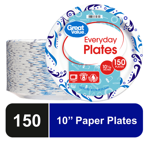 Everyday Disposable Paper Plates, 10", 150 Count | eBay
