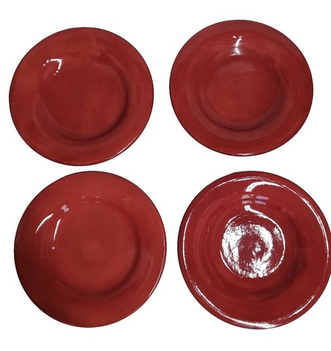 Espana Handpainted Collection Dinner Plates , Dark Red- set of 4 | eBay