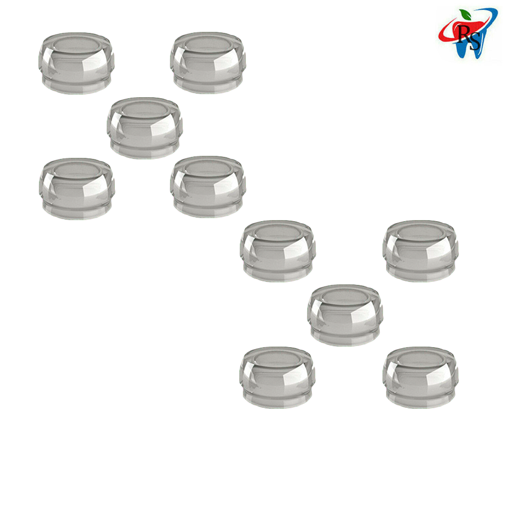 10pcs Dental Clear Silicone Caps Standard Retention 1800gr For Loc In ...