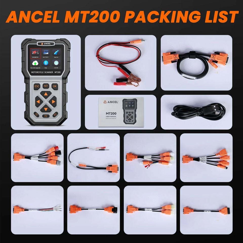 ANCEL MT200 OBD2 Motorcycle Diagnostic Scanner Code Reader For BMW BRP ...