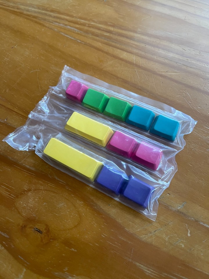 Set of 11 Colorful Keyboard Key Caps Multicolor Red Green Blue Yellow ...