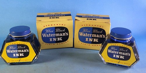 VINTAGE FULL WATERMAN'S INK BOTTLE IN ORIGINAL BOX Lot Of 2 New | eBay