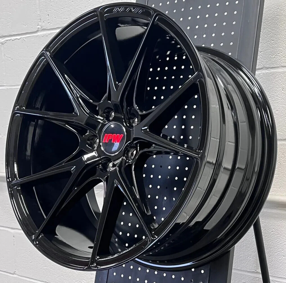 "19x8.5/19x9.5 +35 5x114.3 73.1 Gloss Black Staggered Tuner 19"" Wheels ...