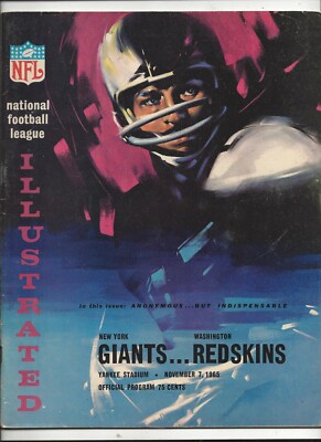 11/7/1965 Washington Redskins vs. New York Giants Program exc-nm (see ...