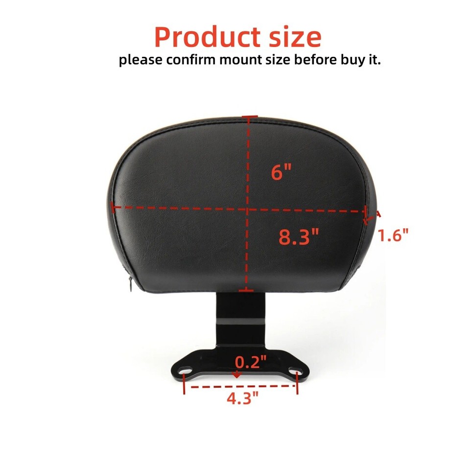 Black Motorcycle Driver Backrest For Harley Softail Breakout 2018-2024 ...