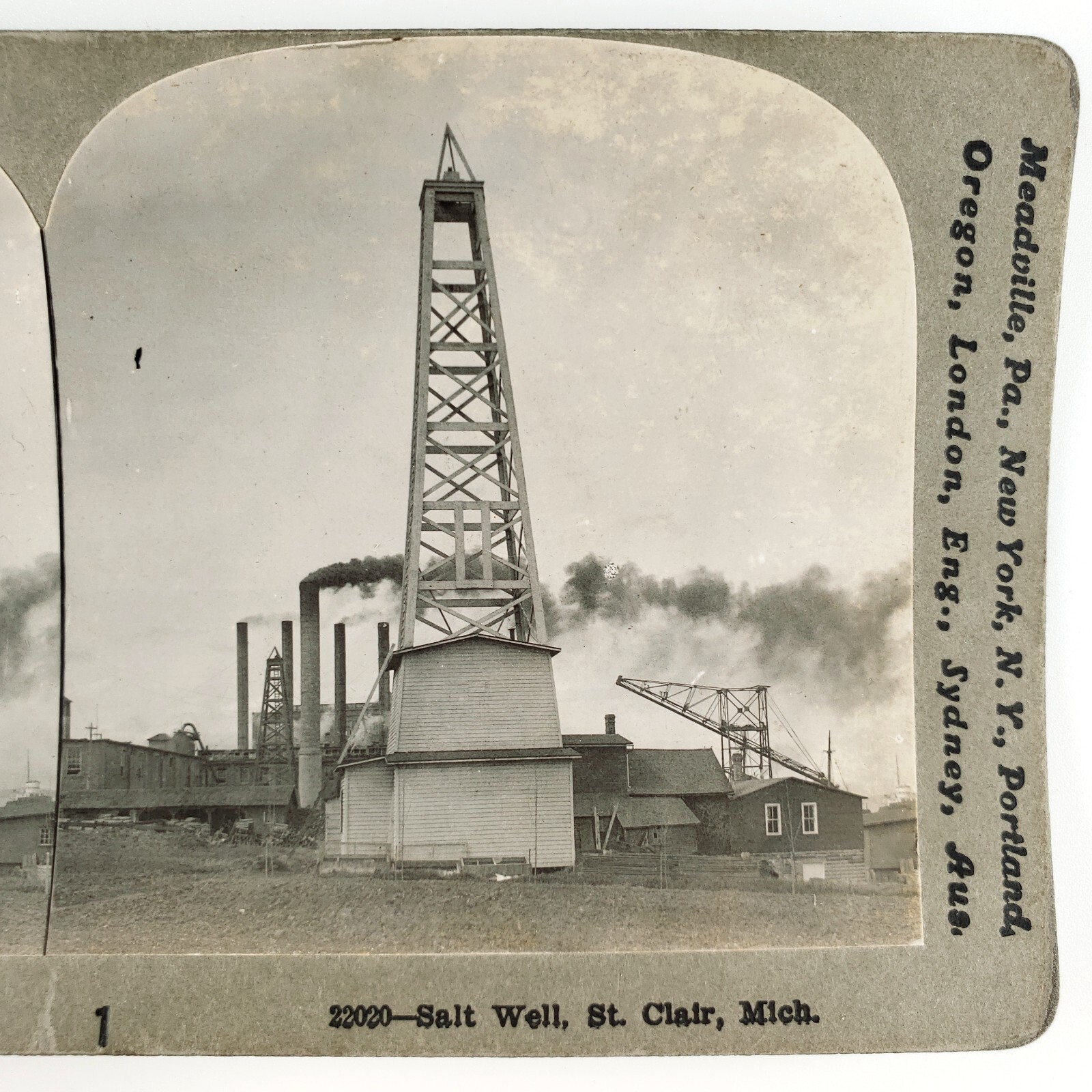 Salt Brine Mining Well Stereoview 1920s Keystone St Clair Michigan ...