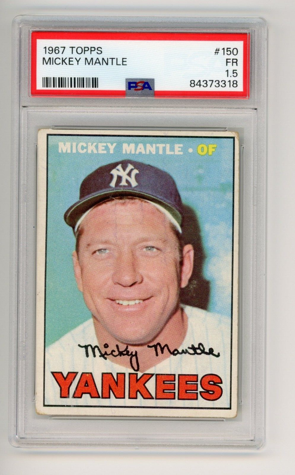 Mickey Mantle 1967 Topps #150 NY Yankees Vintage PSA 1.5 FAIR Very ...