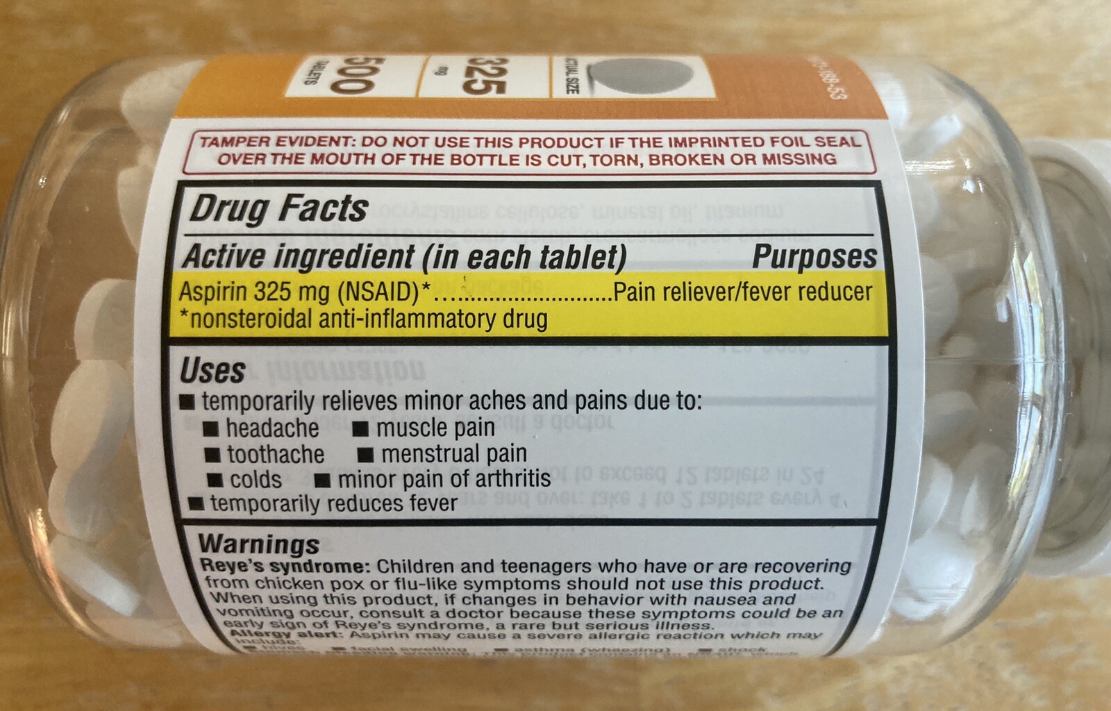 Aspirin, 500 Coated Tablets, 325 mg ea. Target Brand **Bayer Compare | eBay